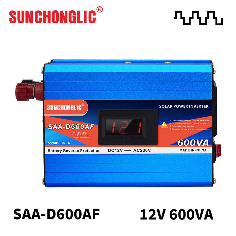 600VA 12V to 220V Modified Sine Wave Inverter with USB Charging for ...